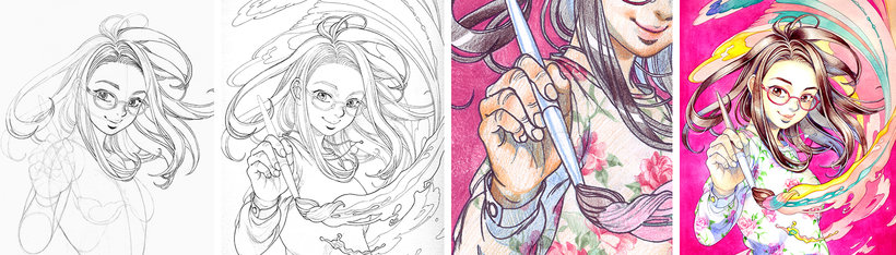 Online Course - Manga-style Portraits in Watercolor (Andrea Jen ...